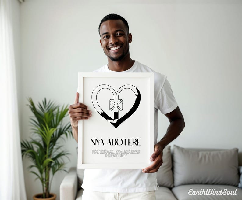 Instant Download: Adinkra Symbol NYA ABOTERE Black and White With Name ...
