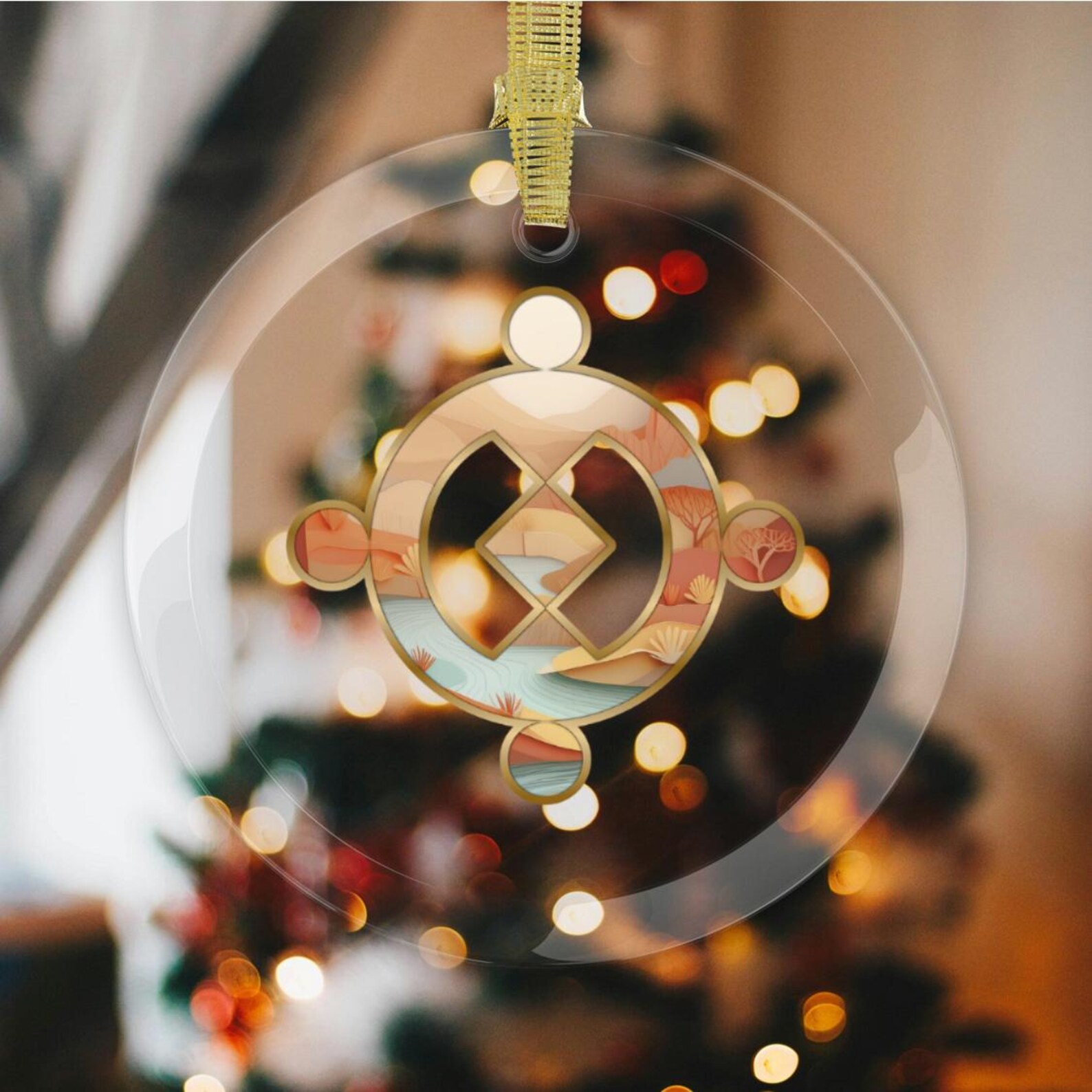 100% Glass Ornament, Nya Gyide Adinkra African Symbol Christmas Holiday ...