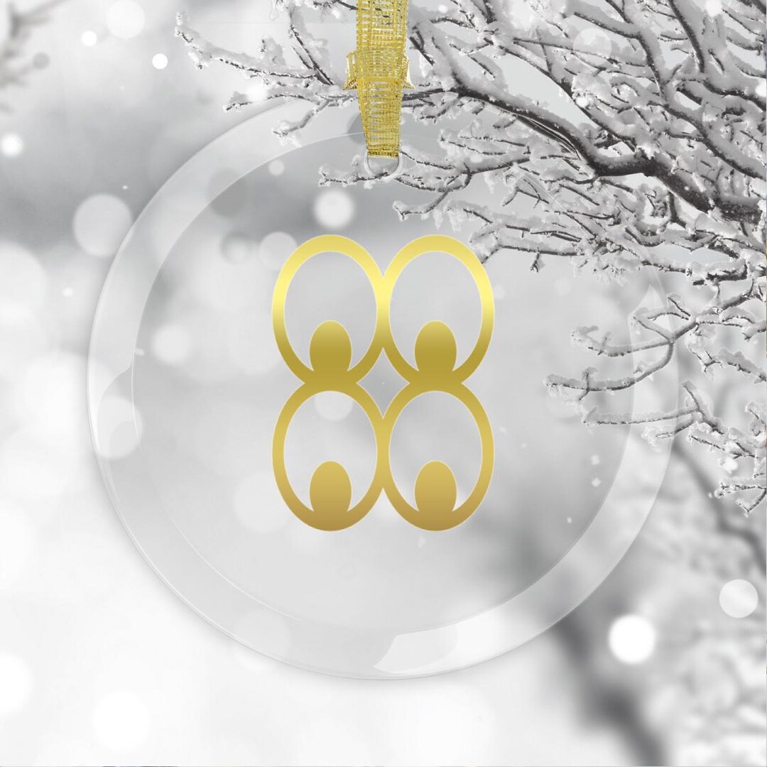 100% Glass Ornament, Mate Masie Adinkra African Symbol Christmas ...