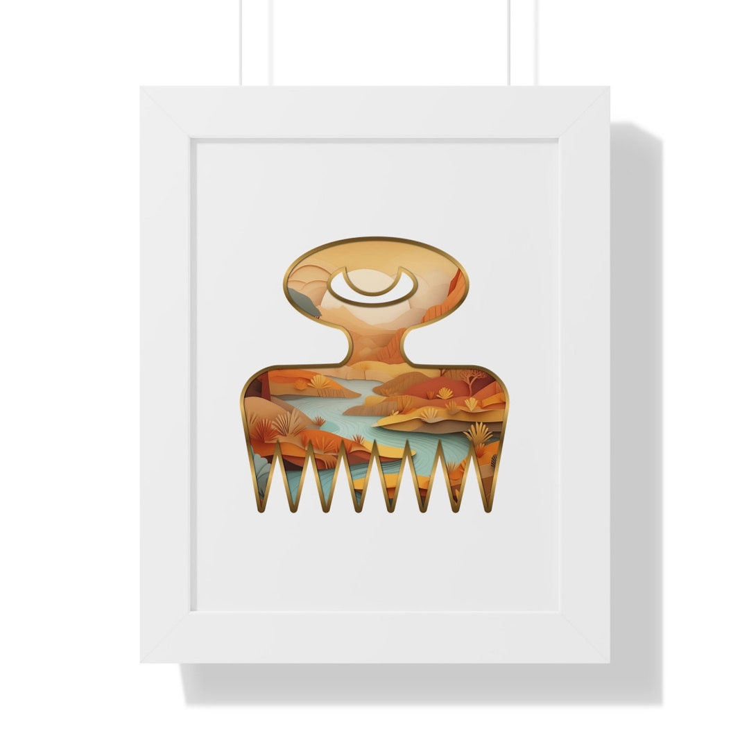 Adinkra Duafe Framed Adinkra Symbol Art Print, African Symbol Wall Art ...