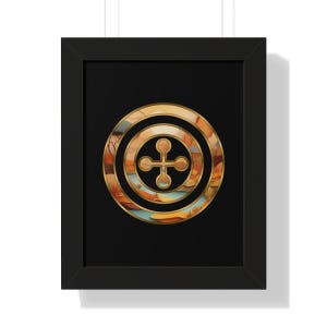 Adinkrahene Dua Framed Adinkra Symbol Art Print, African Cultural Akan ...