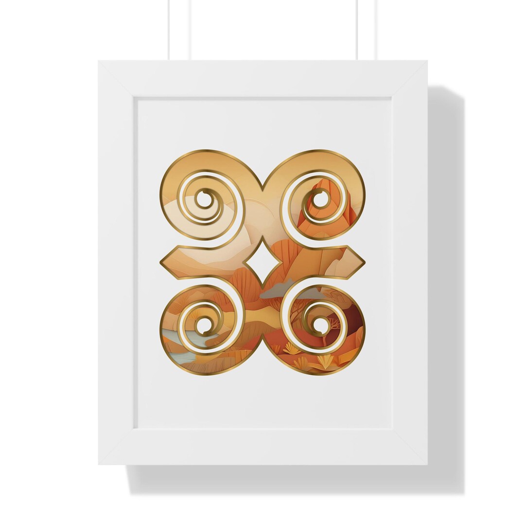 Adinkra Dwennimmen Framed Adinkra Symbol Art Print, African Symbol Wall ...