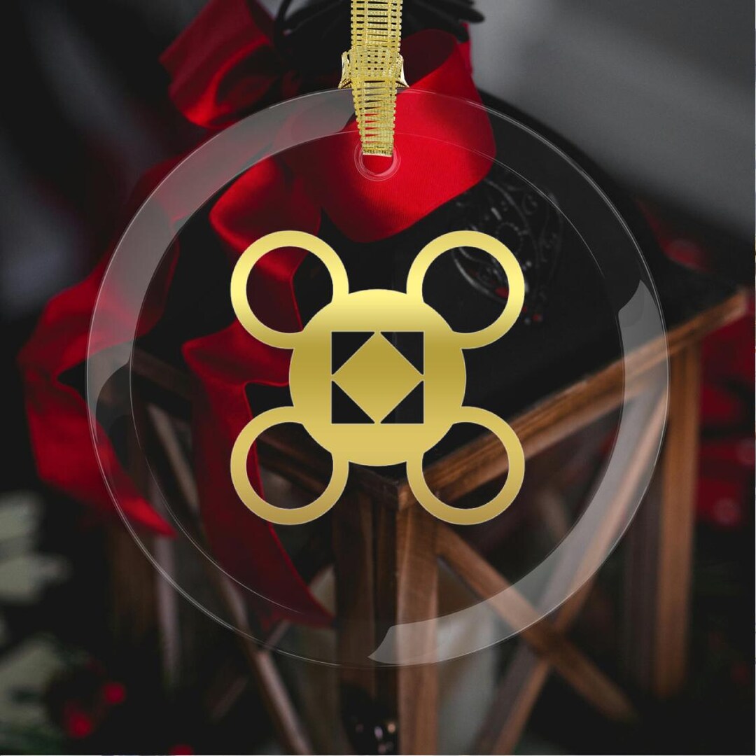 100% Glass Ornament, Sunsum Adinkra African Symbol Christmas Holiday ...