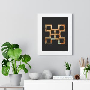 Nsaa Framed Adinkra Symbol Art Print, African Cultural Akan Wall Art ...