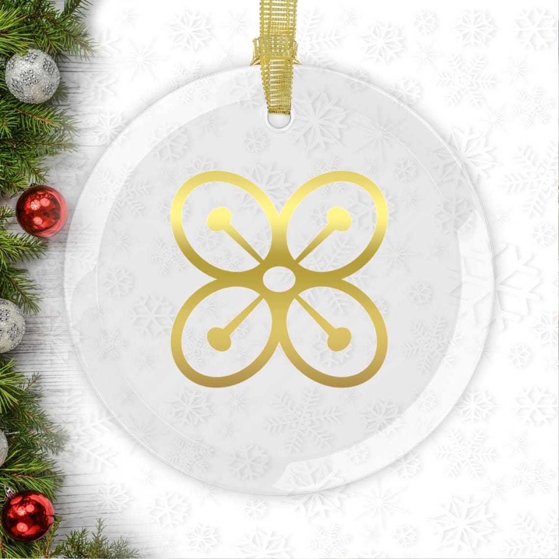 100% Glass Ornament, Bese Saka Adinkra African Symbol Christmas Holiday ...