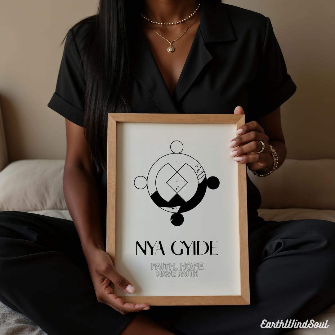 Instant Download: Adinkra Symbol NYA GYIDE Black and White With Name ...