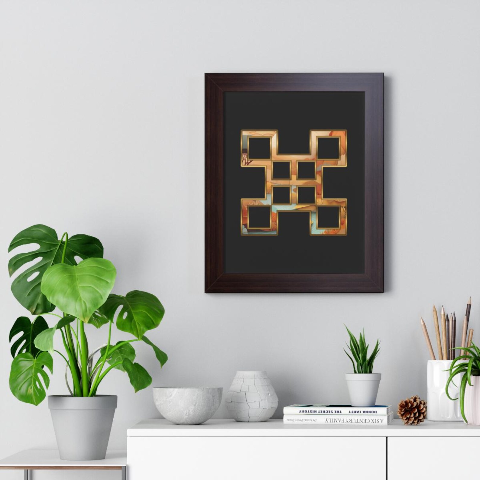 Nsaa Framed Adinkra Symbol Art Print, African Cultural Akan Wall Art ...