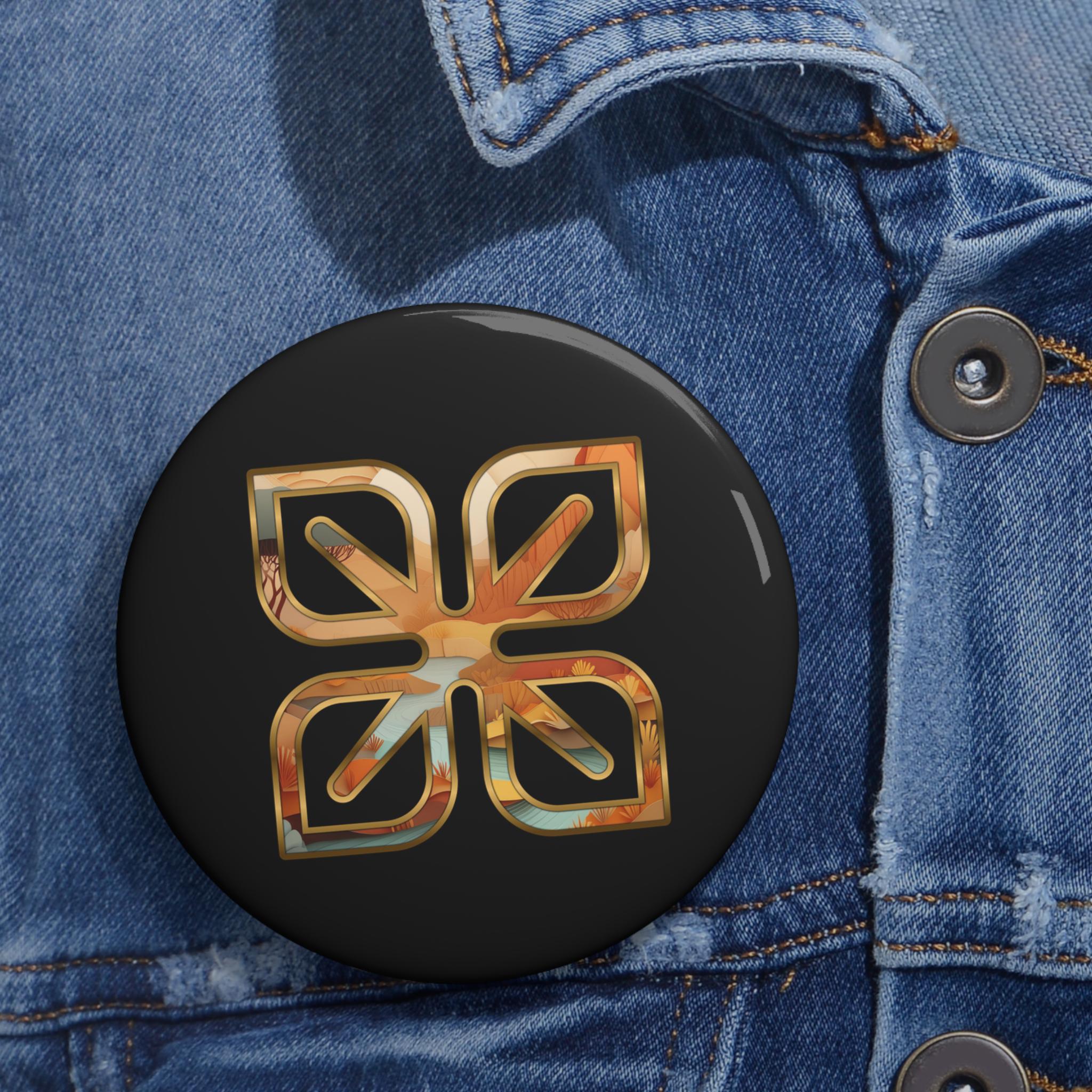 Adinkra Pinned Buttons, Nserewa African Symbol, Akan Culture Black ...