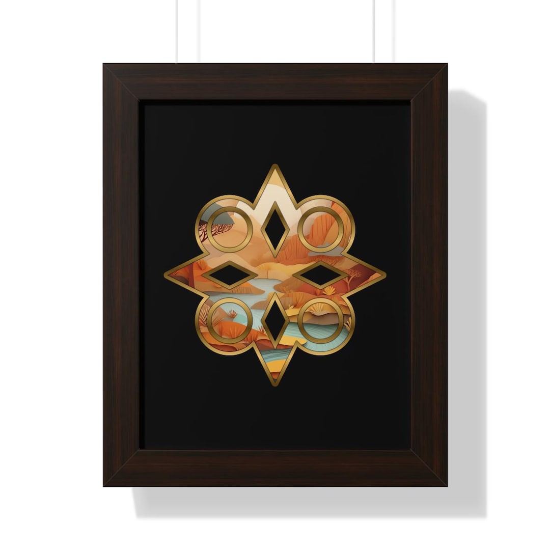 Esono Anantam Framed Adinkra Symbol Art Print, African Cultural Akan ...