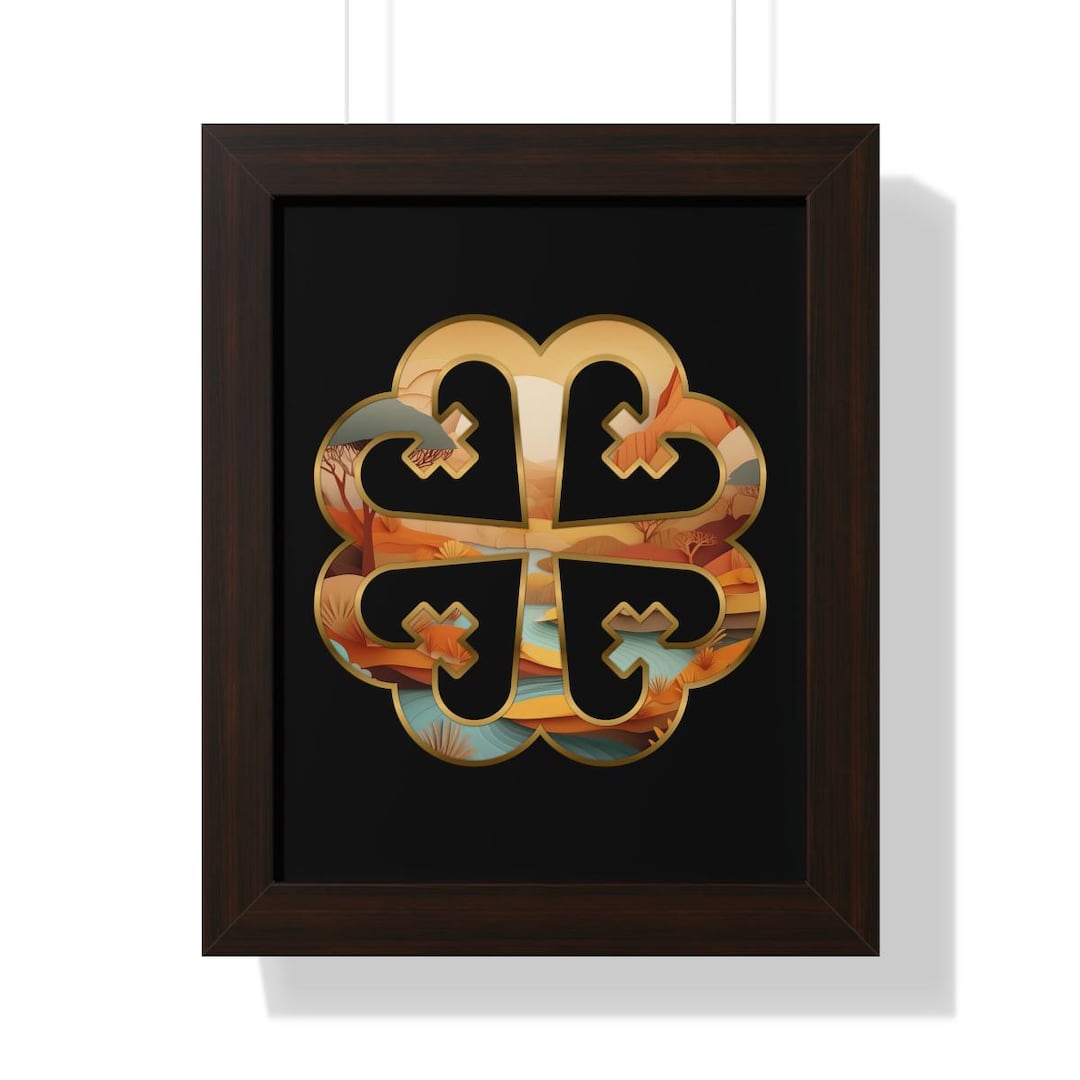 Nyame Dua Framed Adinkra Symbol Art Print, African Cultural Akan Wall ...