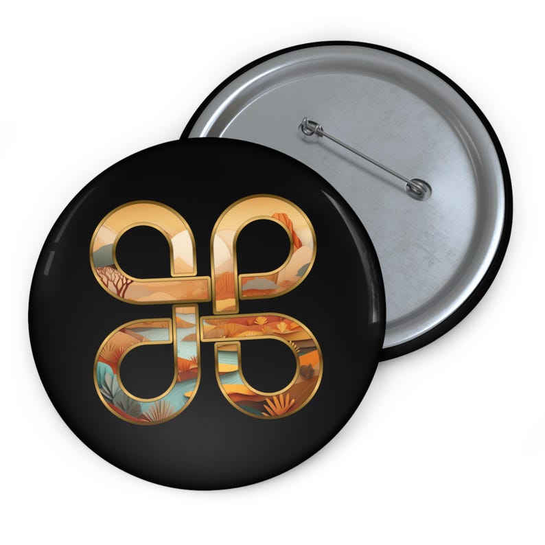 Adinkra Pinned Buttons, Mpatapo African Symbol, Akan Culture Black ...