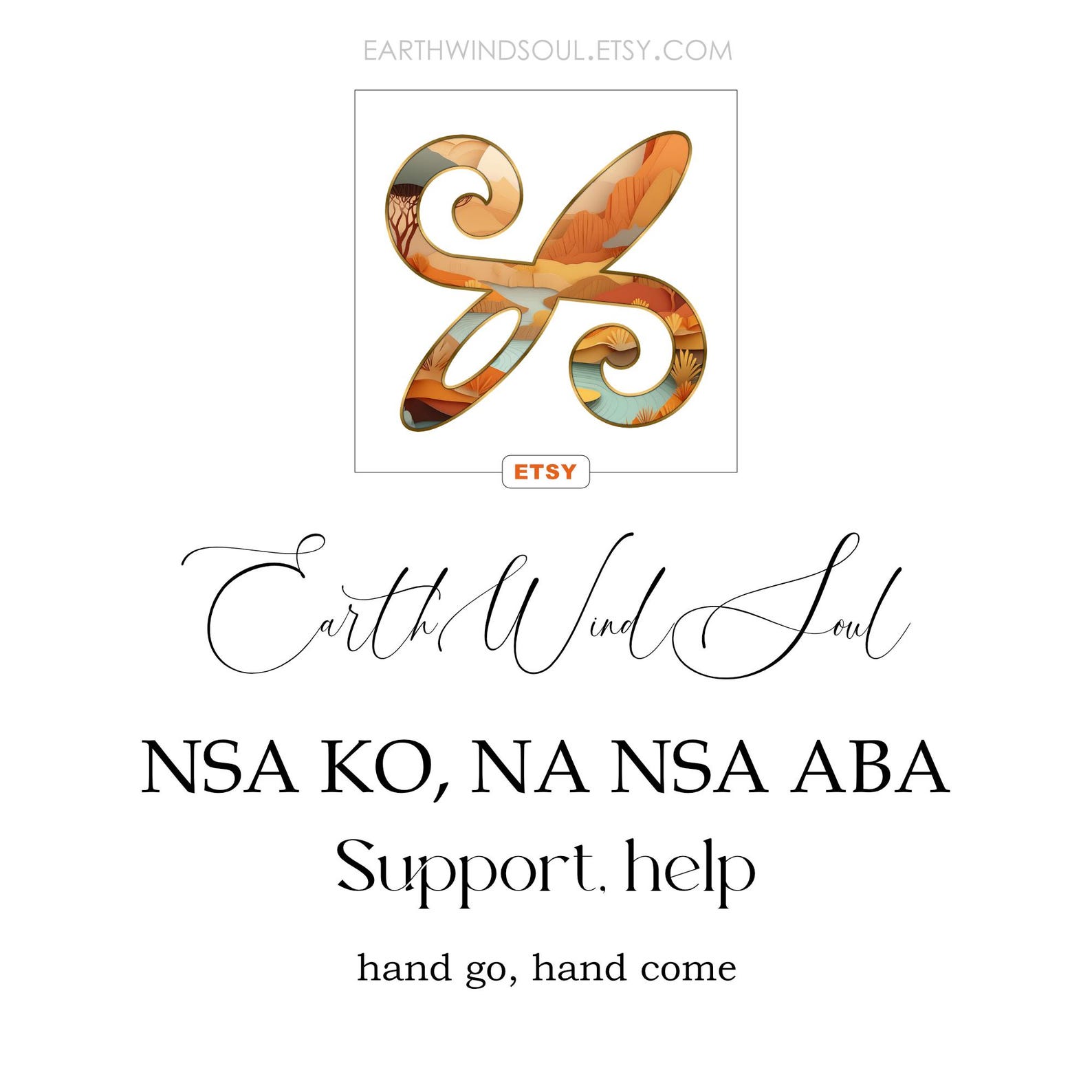 Nsa Ko, Na Nsa Aba Framed Adinkra Symbol Art Print, African Cultural ...