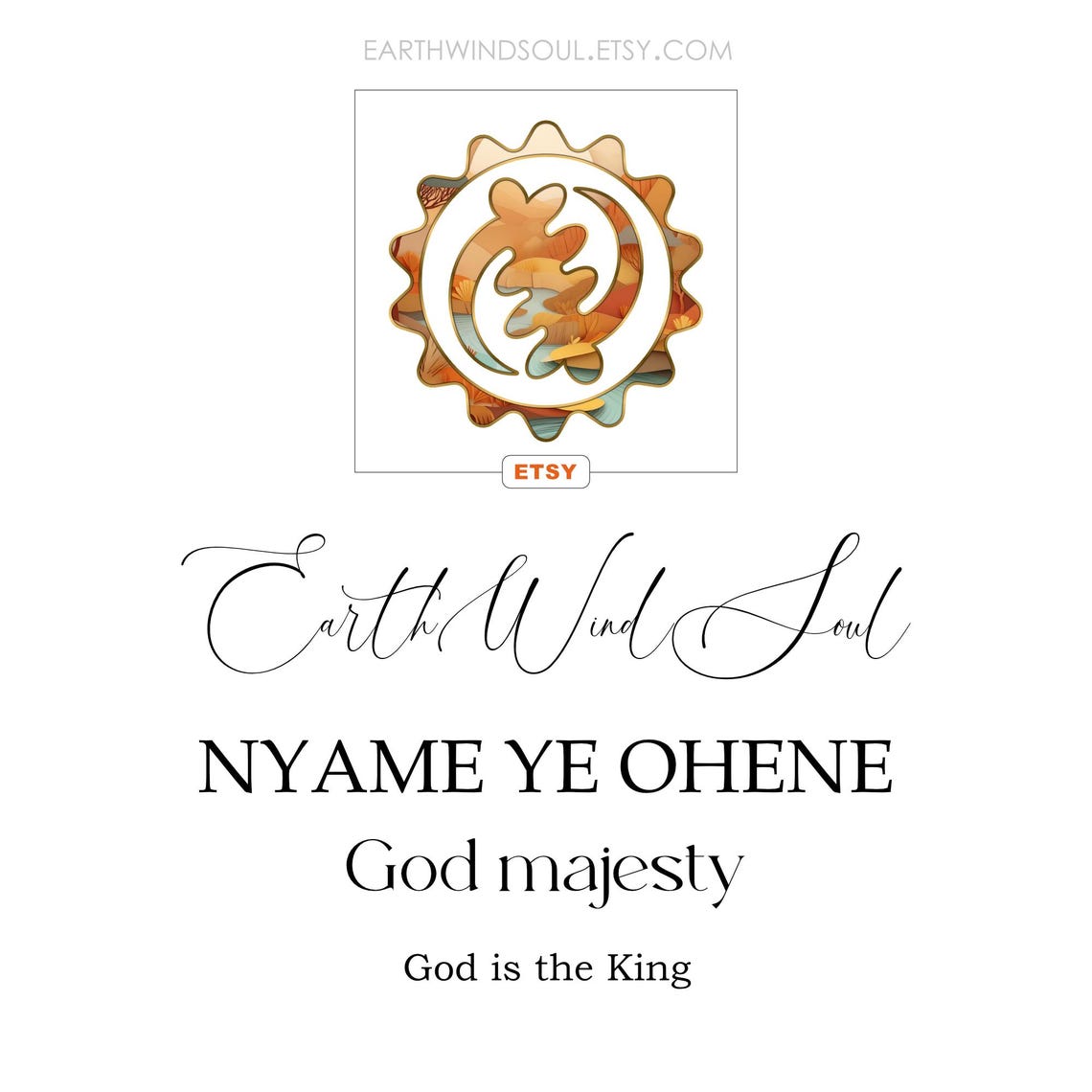 Nyame Ye Ohene Framed Adinkra Symbol Art Print, African Cultural Akan ...