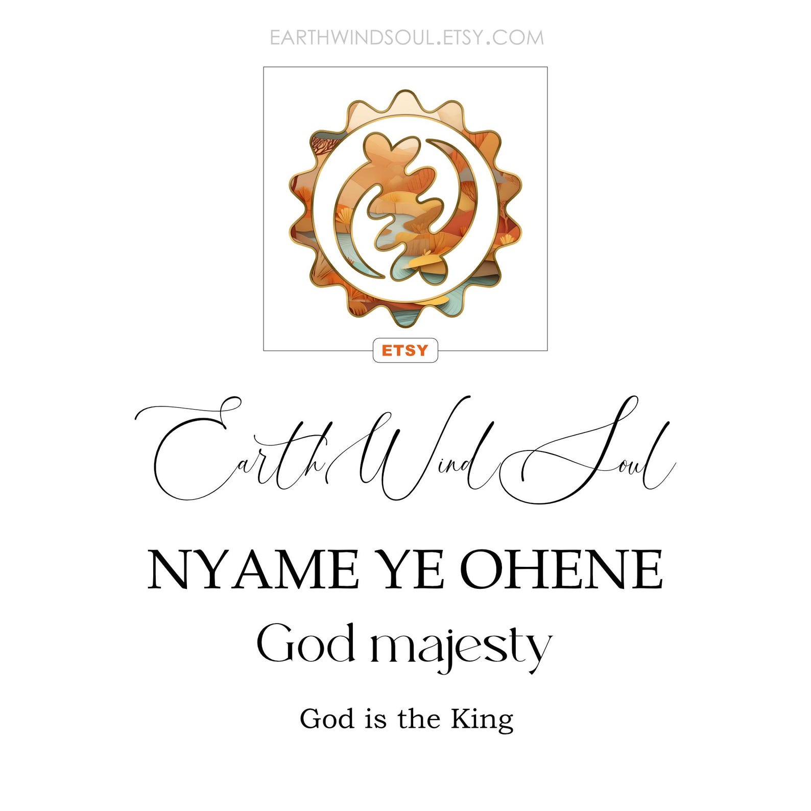 Nyame Ye Ohene Framed Adinkra Symbol Art Print, African Cultural Akan ...