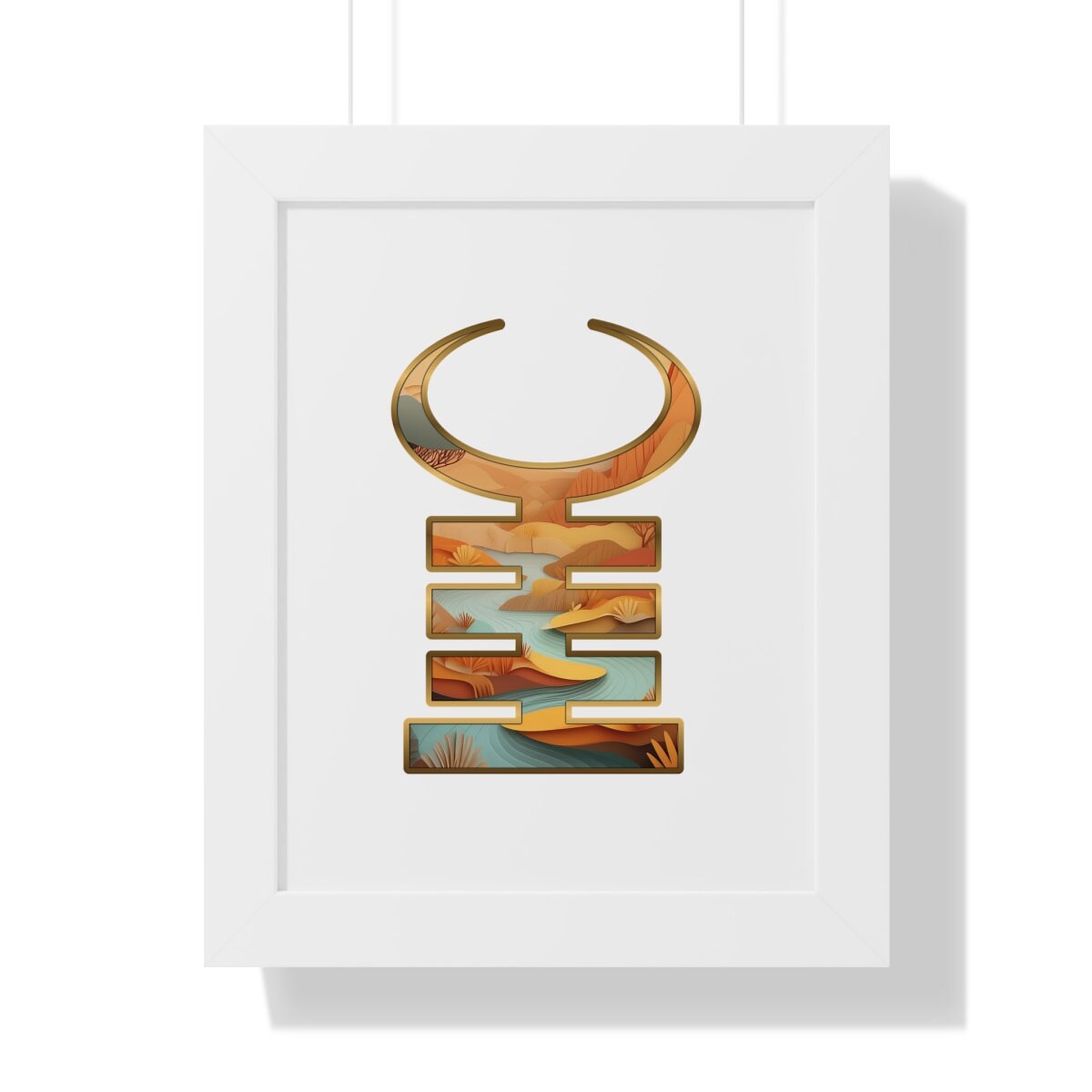 Adinkra Akoben Symbol, African Cultural Adinkra Symbol Framed Wall Art ...