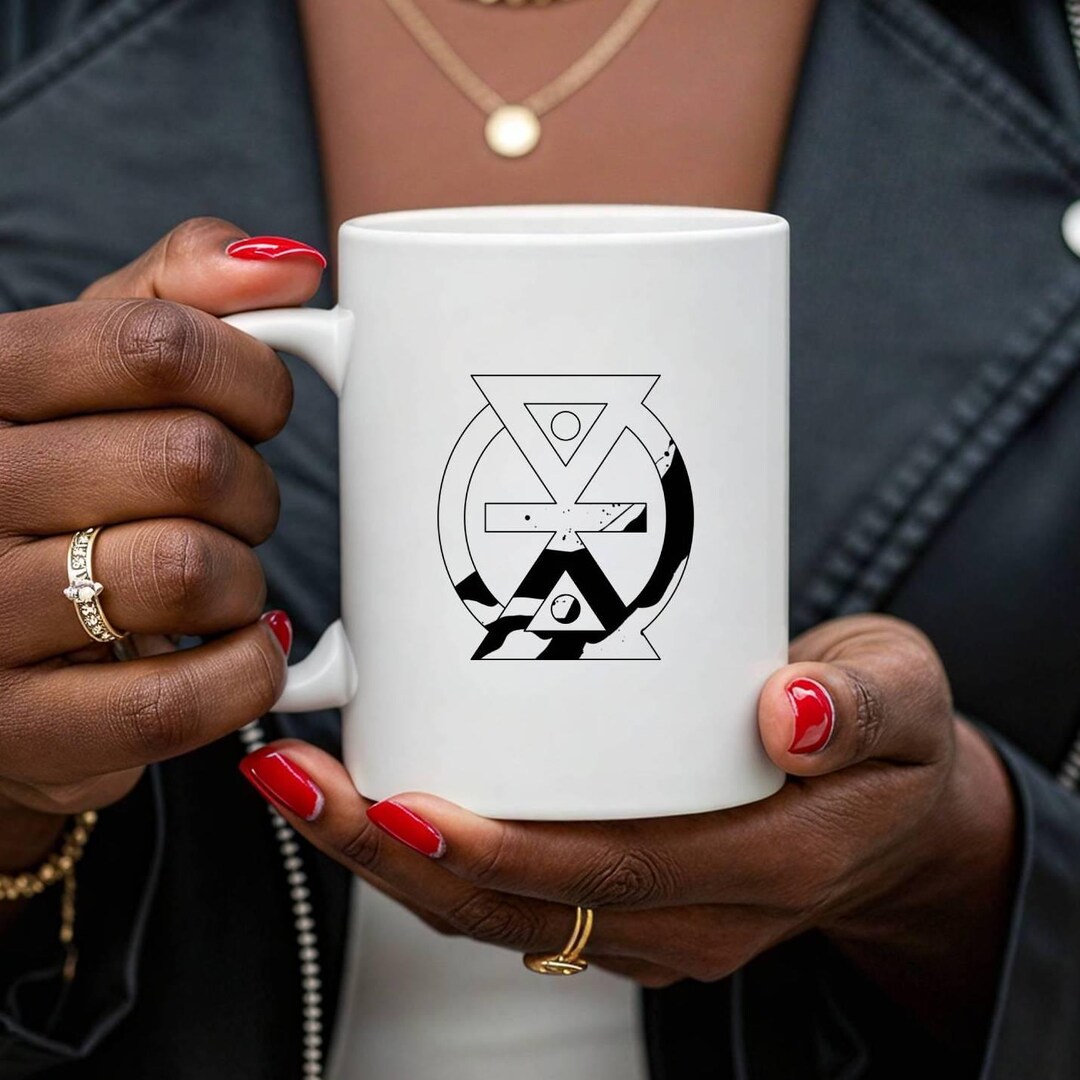 Adinkra Symbol Coffee Mug, Black Ink Series, Cultural Design Ceramic ...