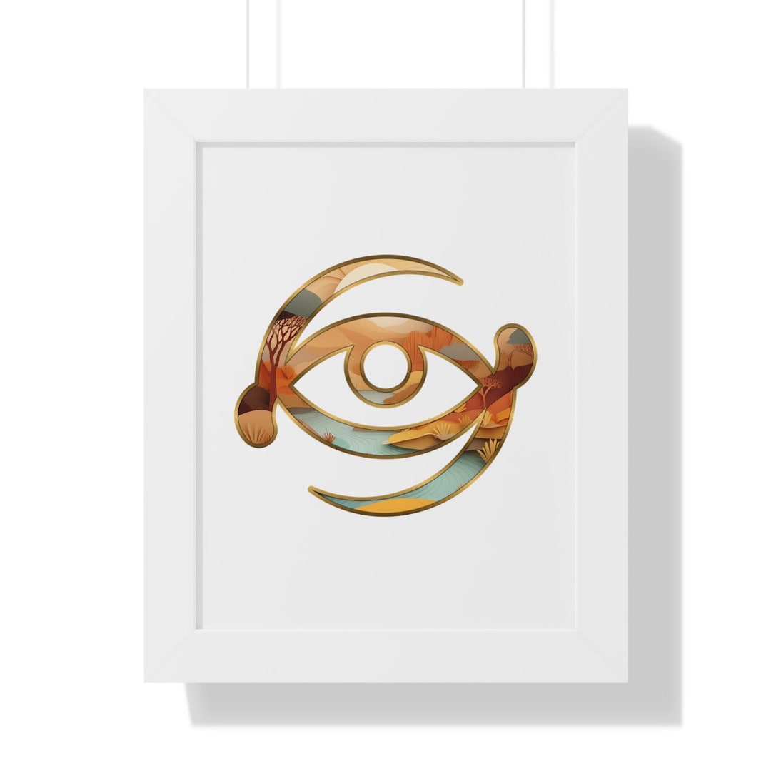 Adinkra Onyakopon Aniwa Symbol Framed Art Print, African Cultural Wall Art, Unique Home Decor ...