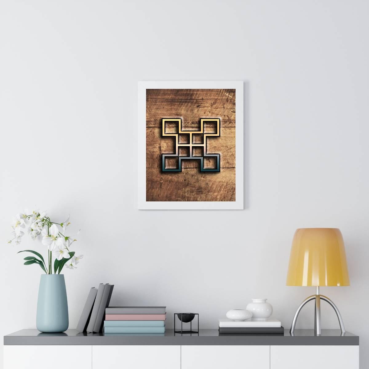 Nsaa Framed Adinkra Symbol Art Print, African Cultural Akan Wall Art ...