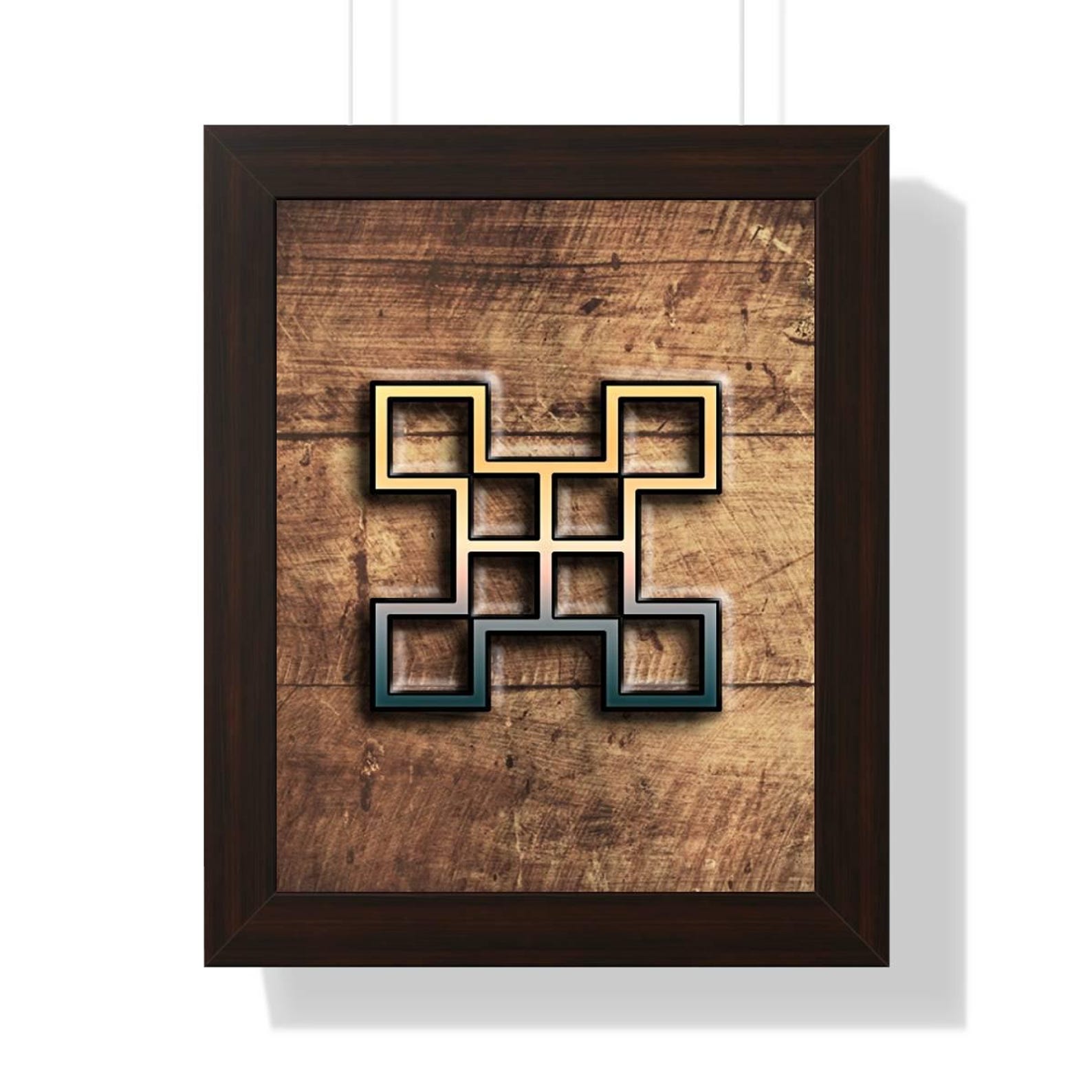 Nsaa Framed Adinkra Symbol Art Print, African Cultural Akan Wall Art ...