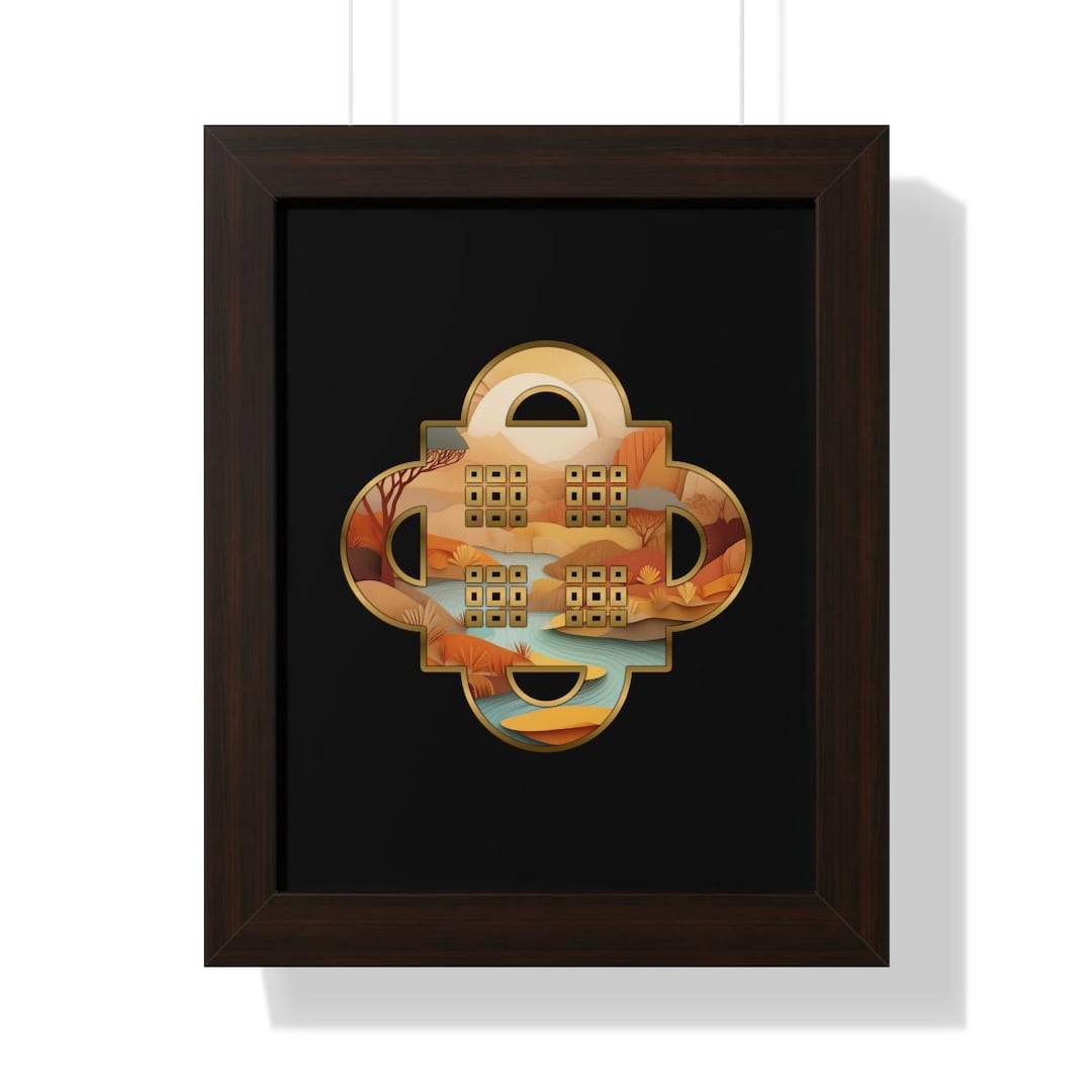 Abusua Pa Framed Adinkra Symbol Art Print, African Cultural Akan Wall ...