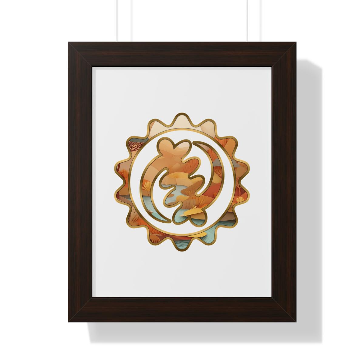 Nyame Ye Ohene Framed Adinkra Symbol Art Print, African Cultural Akan ...