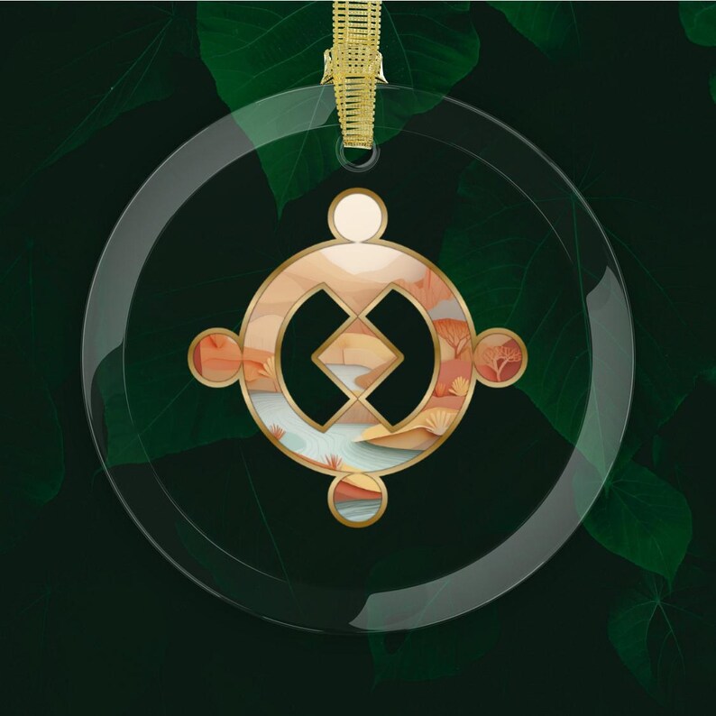 100% Glass Ornament, Nya Gyide Adinkra African Symbol Christmas Holiday ...