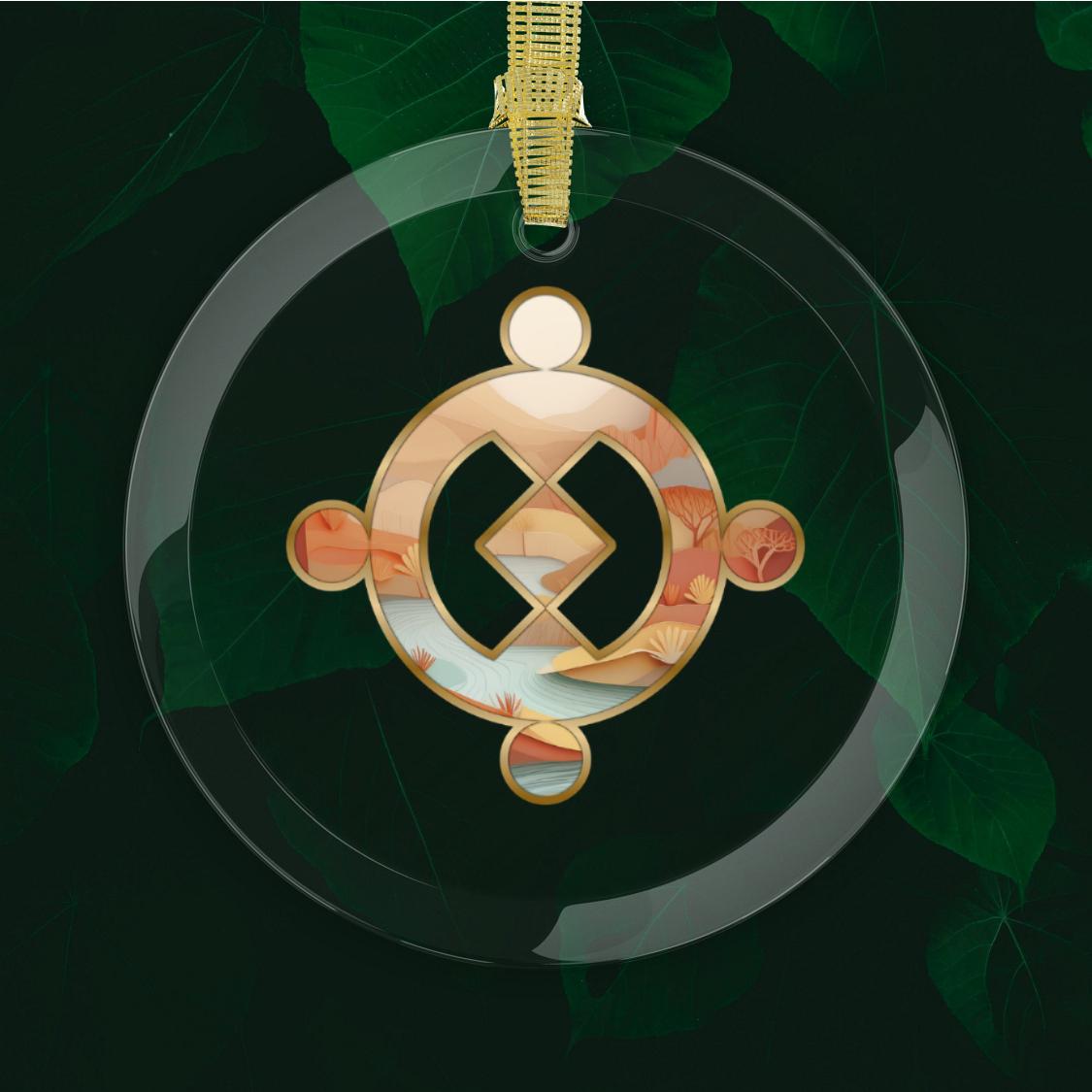 100% Glass Ornament, Nya Gyide Adinkra African Symbol Christmas Holiday ...