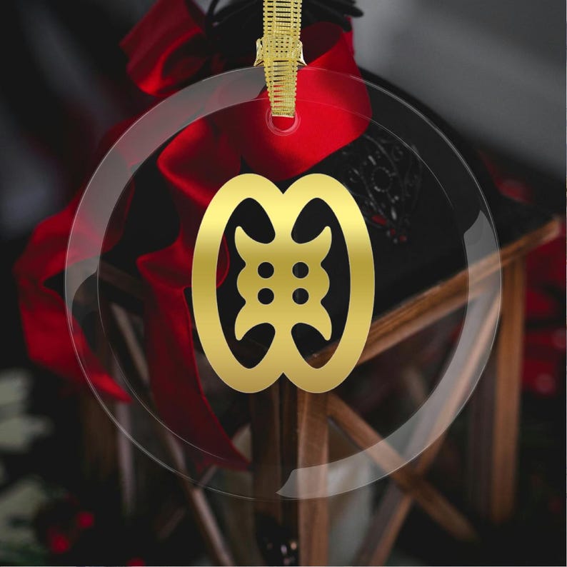 100% Glass Ornament, Akwaaba Adinkra African Symbol Christmas Holiday ...