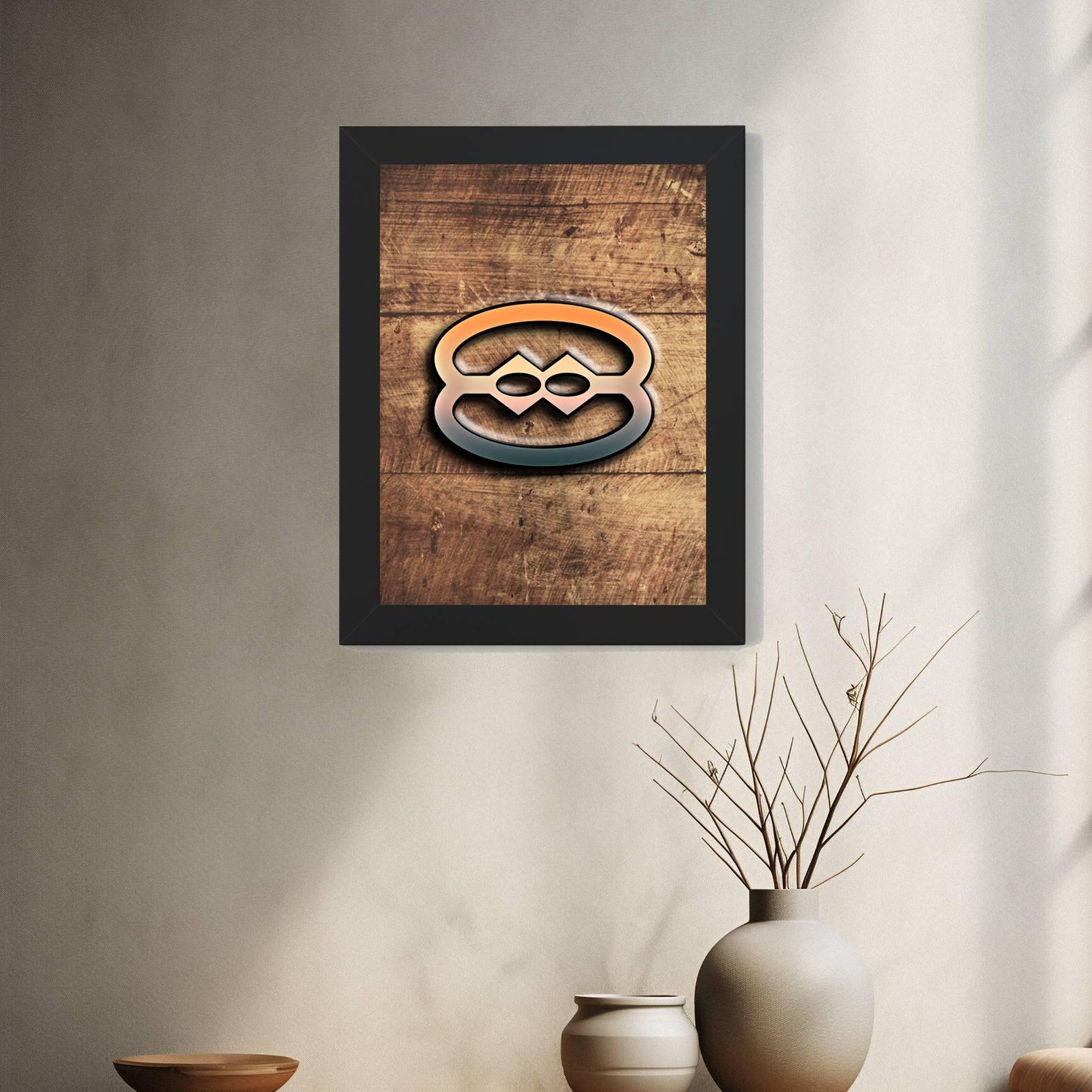Adwo Framed Adinkra Symbol Art Print, African Cultural Akan Wall Art ...