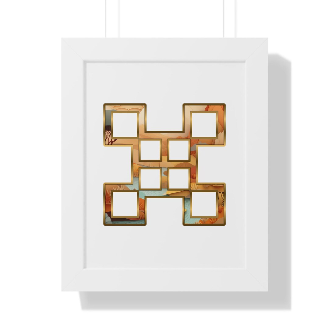 Nsaa Framed Adinkra Symbol Art Print, African Cultural Akan Wall Art ...