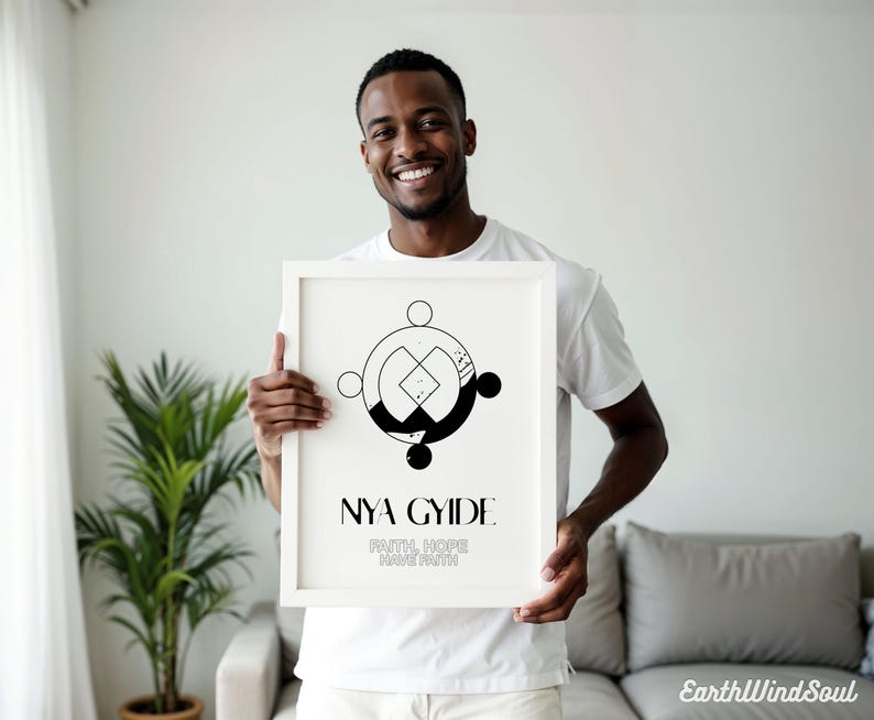 Instant Download: Adinkra Symbol NYA GYIDE Black and White With Name ...
