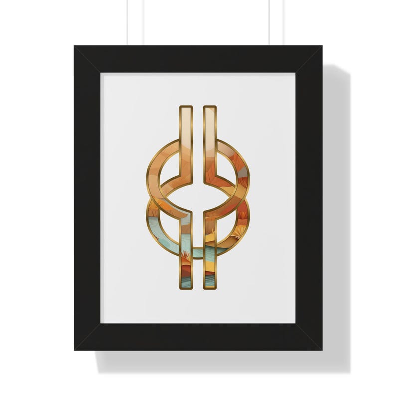 Nyansapo Framed Adinkra Symbol Art Print, African Cultural Akan Wall ...