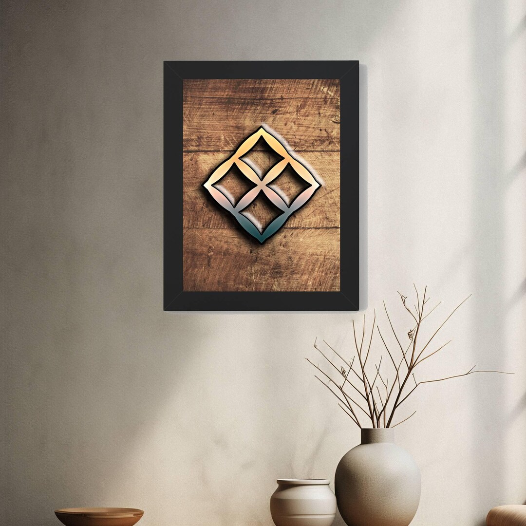 Eban Framed Adinkra Symbol Art Print, African Cultural Akan Wall Art ...