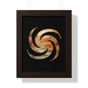 Nkontim Framed Adinkra Symbol Art Print, African Cultural Akan Wall Art ...
