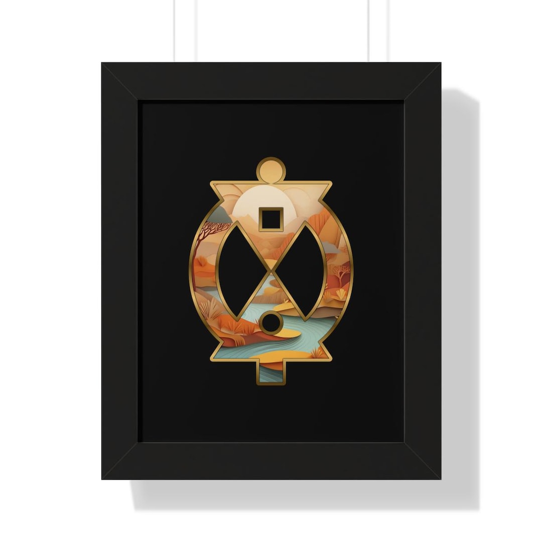 Boa Me Na Me Mmoa Wo Framed Adinkra Symbol Art Print, African Cultural ...