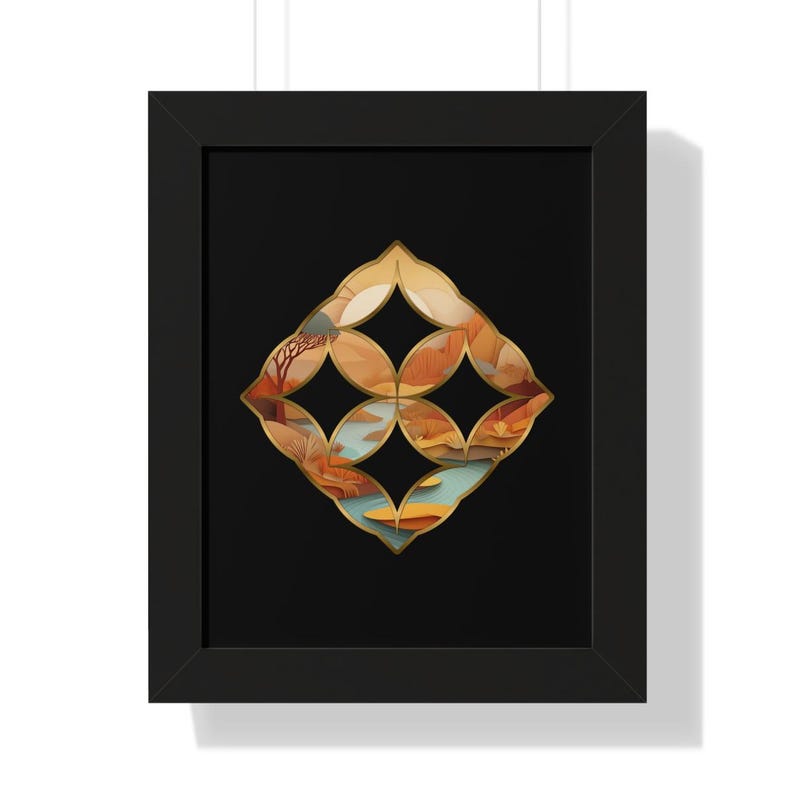 Eban Framed Adinkra Symbol Art Print, African Cultural Akan Wall Art ...