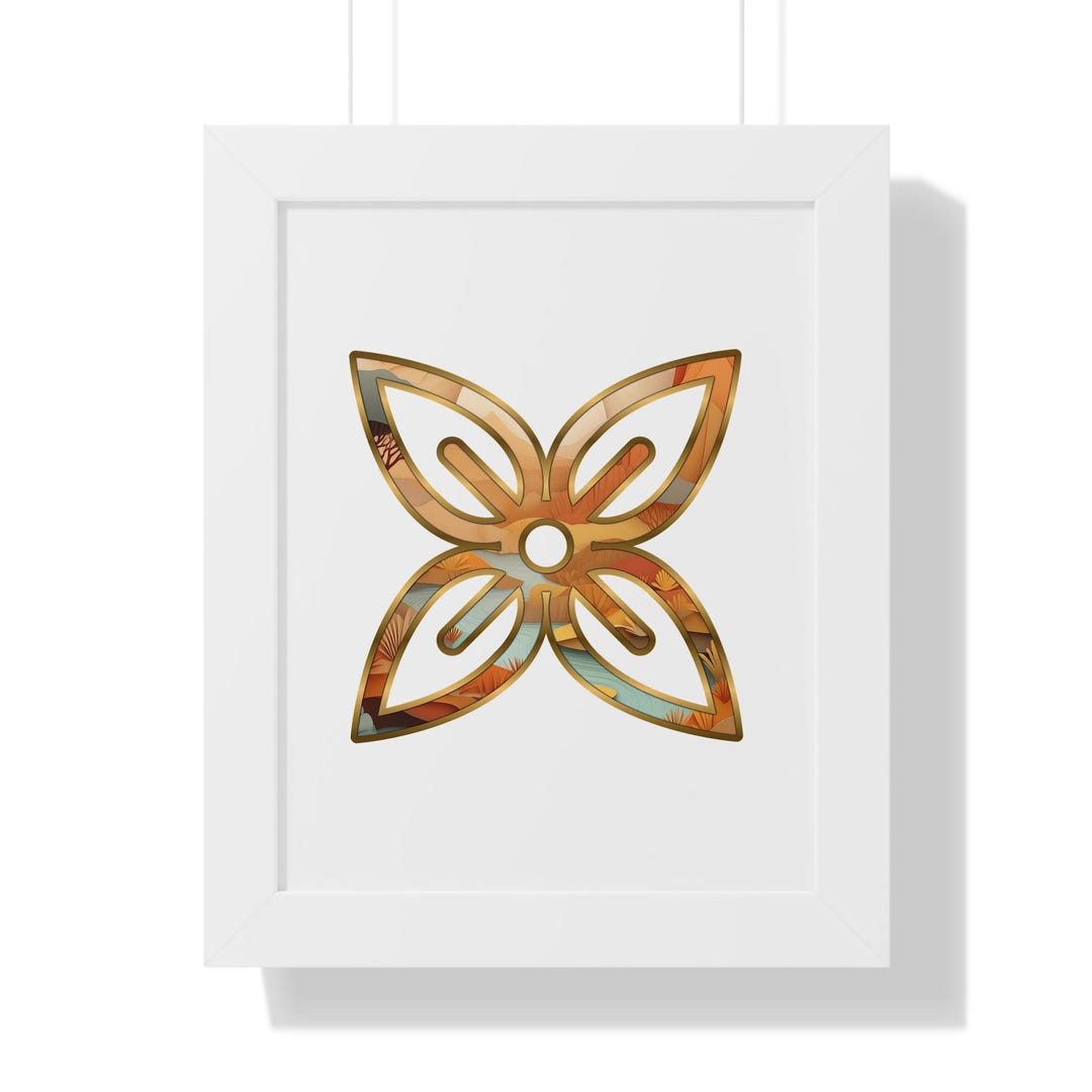 Nkuma Kese Framed Adinkra Symbol Art Print, African Cultural Akan Wall ...