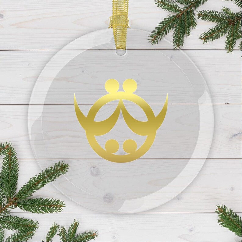 100% Glass Ornament, Ti Koro Nko Agyina Adinkra African Symbol ...