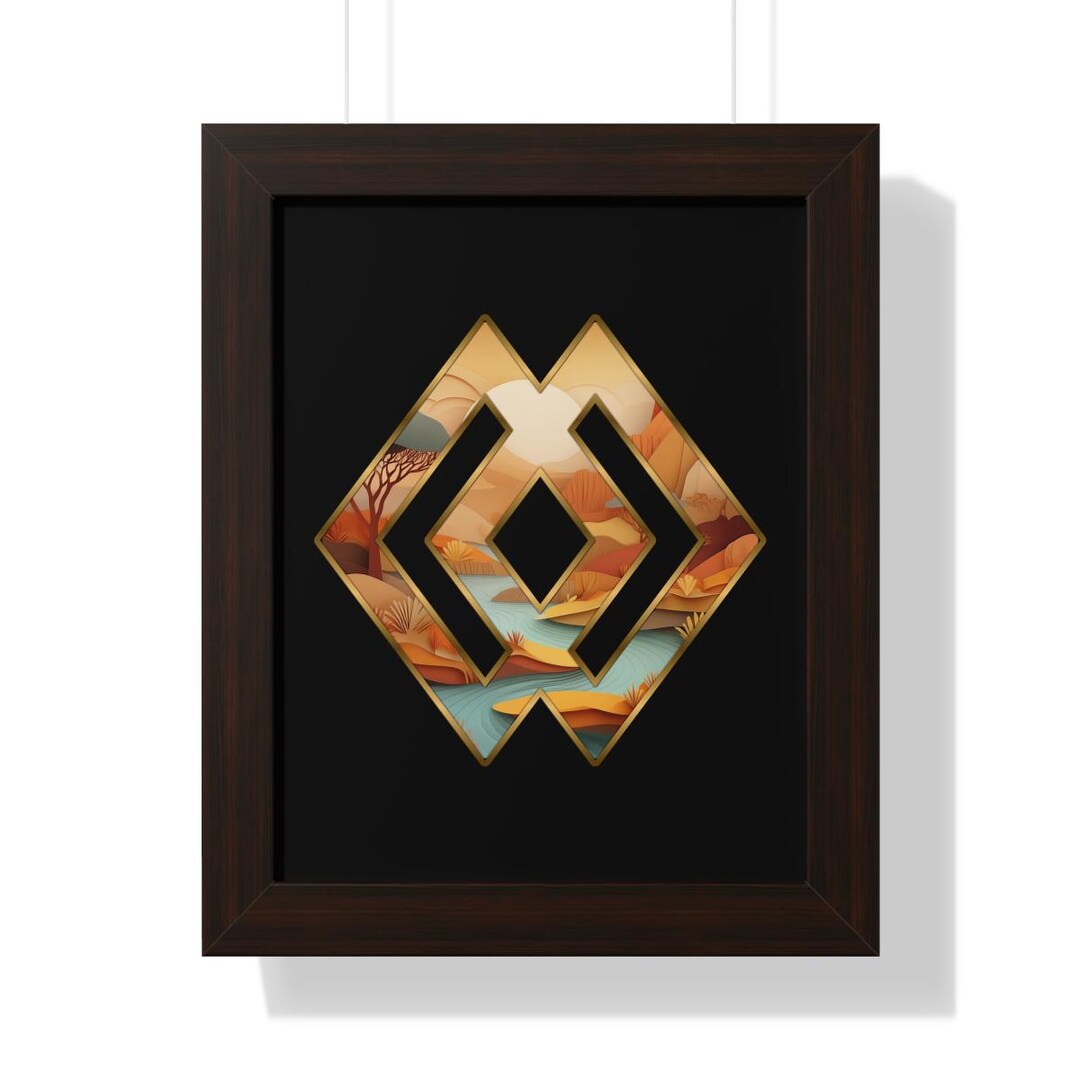 Epa Framed Adinkra Symbol Art Print, African Cultural Akan Wall Art ...