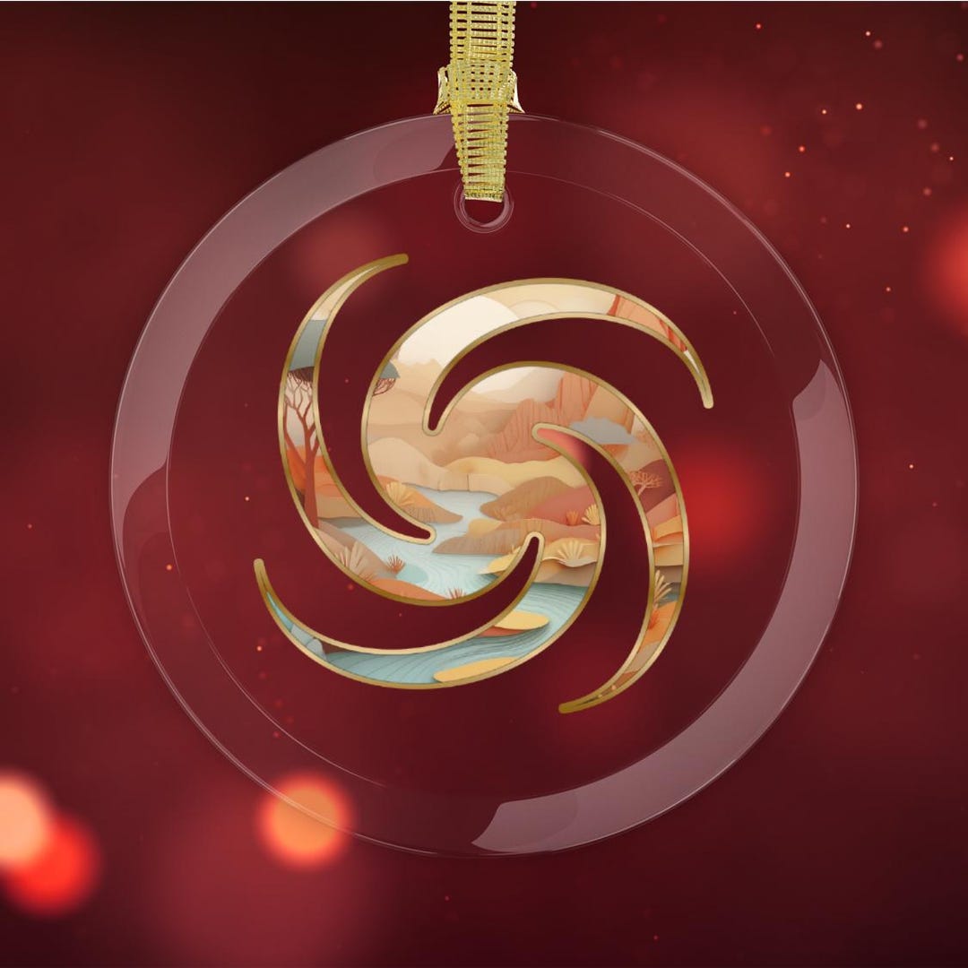 100% Glass Ornament, Nkontim Adinkra African Symbol Christmas Holiday ...