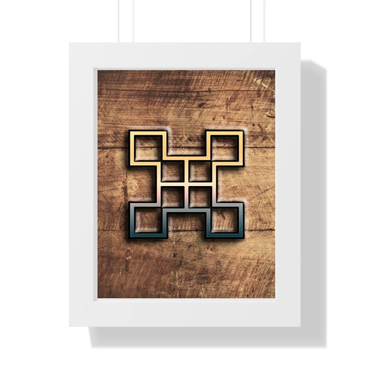 Nsaa Framed Adinkra Symbol Art Print, African Cultural Akan Wall Art ...