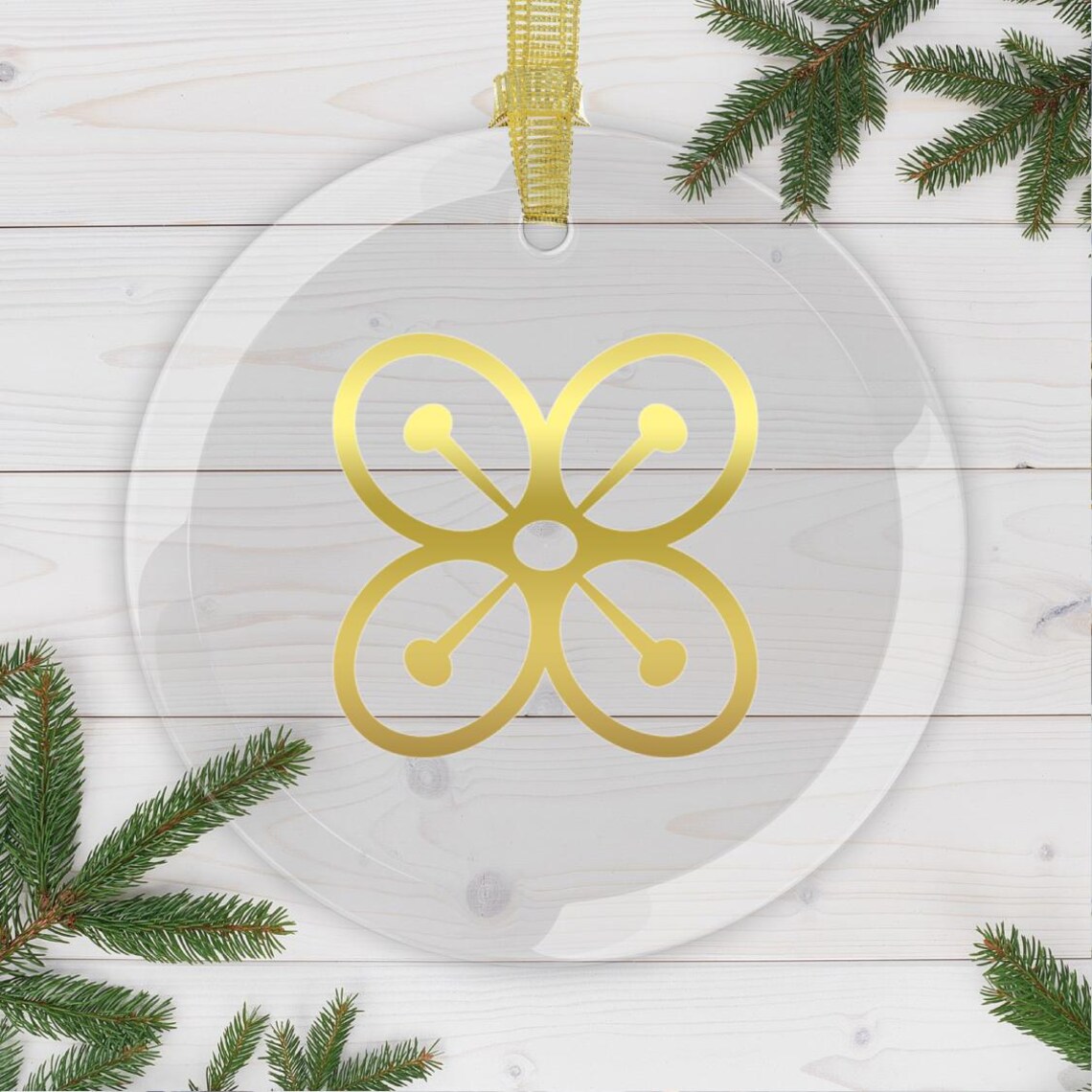 100% Glass Ornament, Bese Saka Adinkra African Symbol Christmas Holiday ...