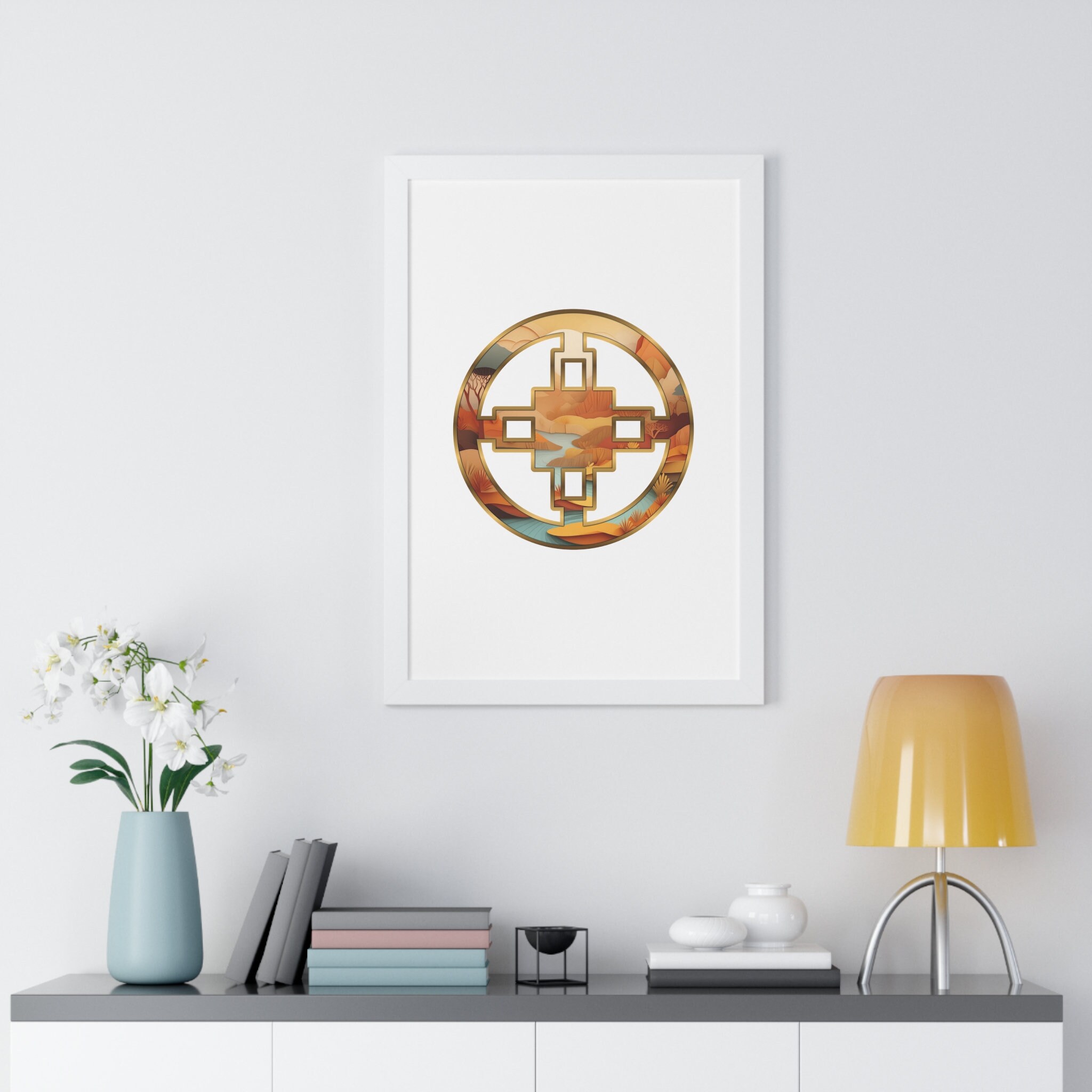 Adinkra Dame Dame Symbol, African Cultural Adinkra Symbol Framed Wall ...