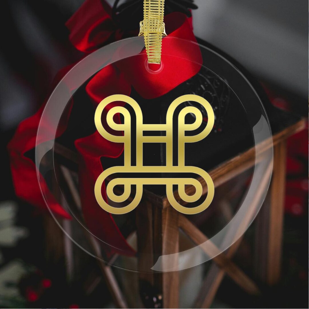 100% Glass Ornament, Mpatapo Adinkra African Symbol Christmas Holiday ...