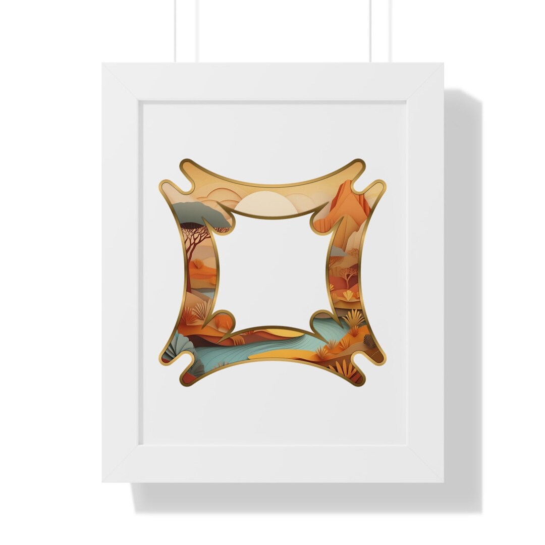 Adinkra Fihankra Framed Adinkra Symbol Art Print, African Symbol Wall ...