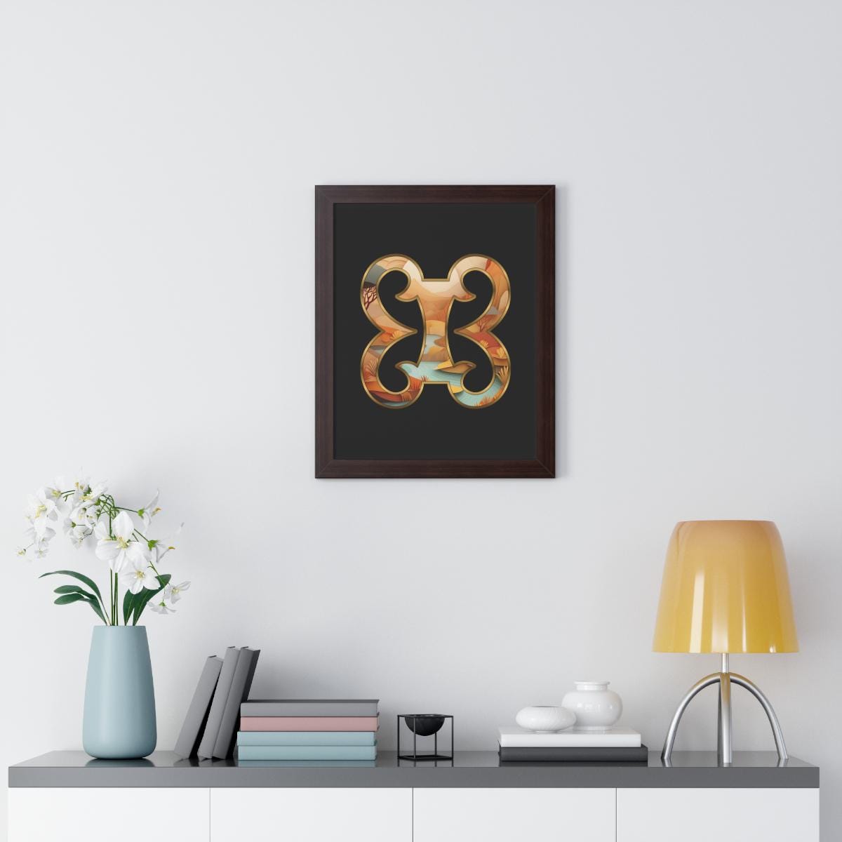 Pempamsie Framed Adinkra Symbol Art Print, African Cultural Akan Wall ...