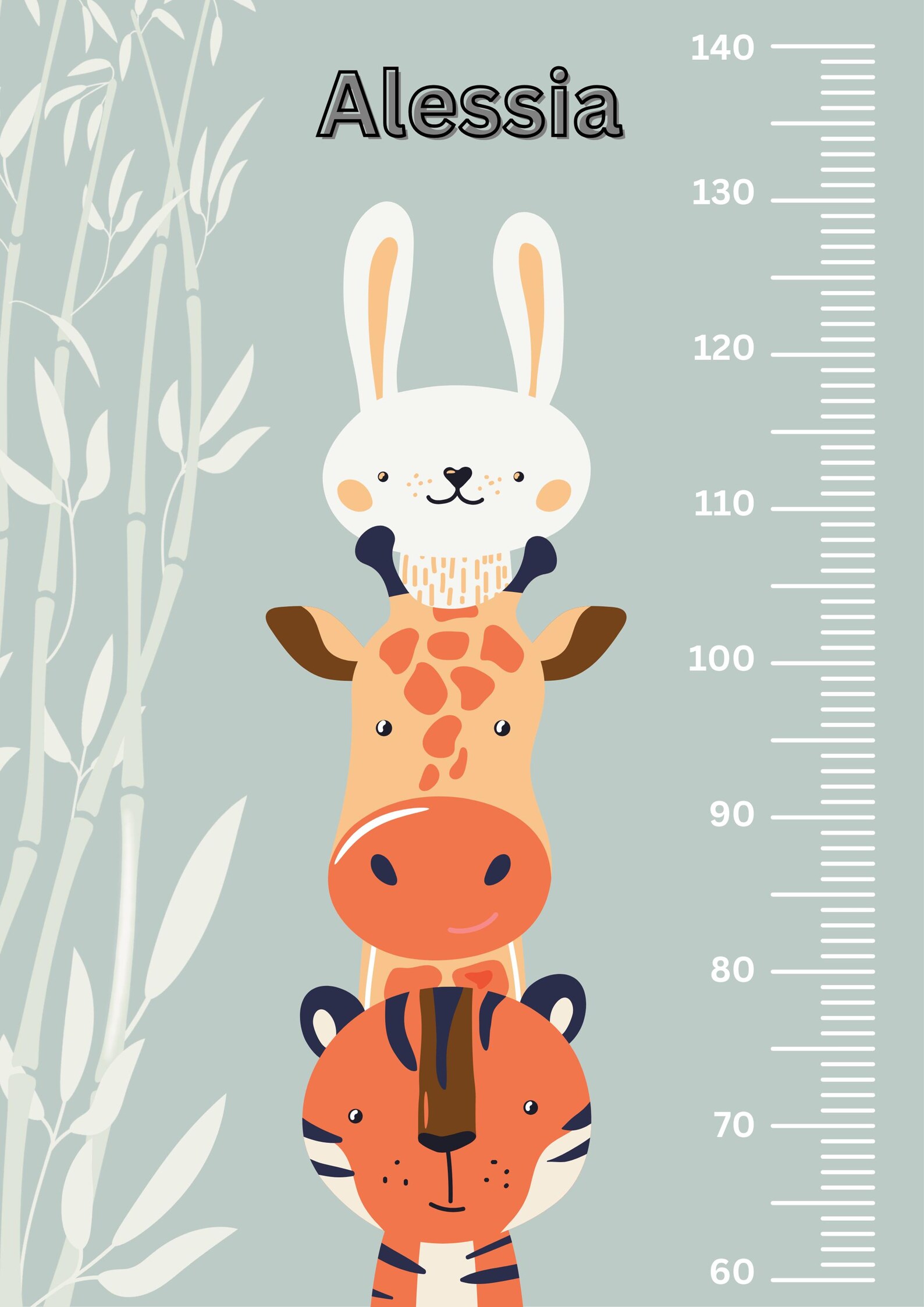 Personalized Children's Growth Chart | Bedroom Height Chart | Name ...