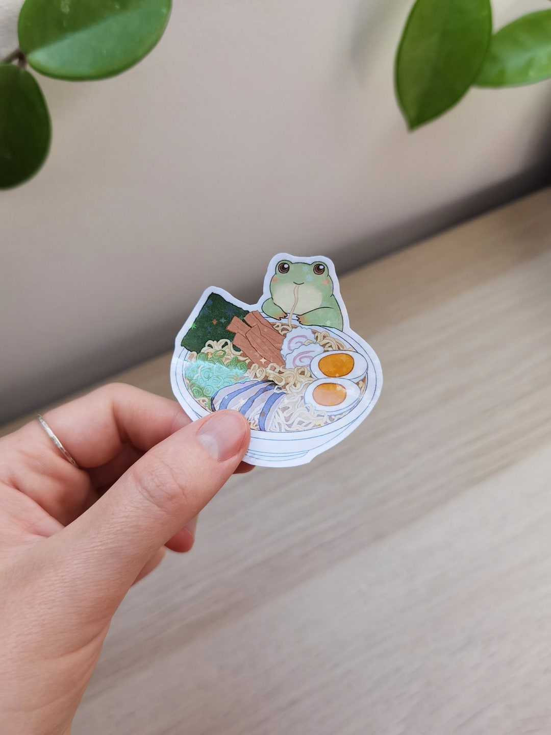 Frog and Ramen Sticker, Japanese Ramen Sticker, Frog Sticker, Animal ...