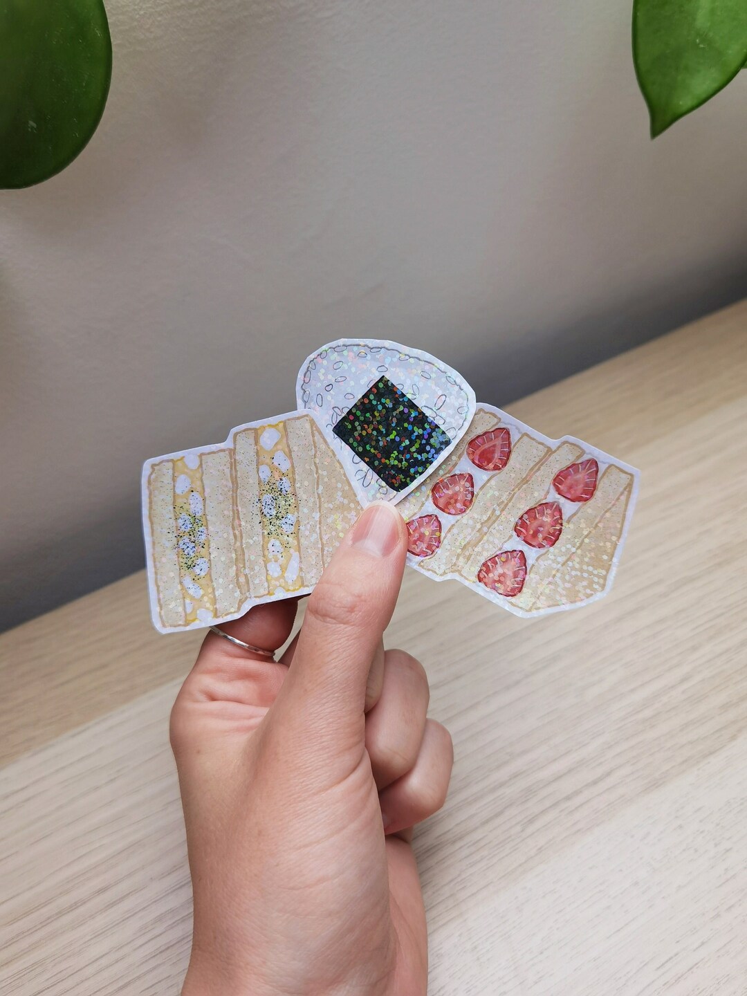 Onigiri Sticker, Egg Sandwich Sticker, Strawberry Sandwich Sticker ...