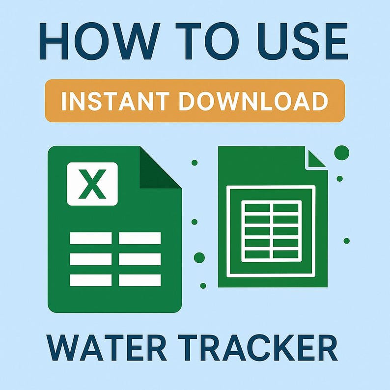 Digital Daily Water Tracker: Google Sheets & Excel With Printable PDF ...